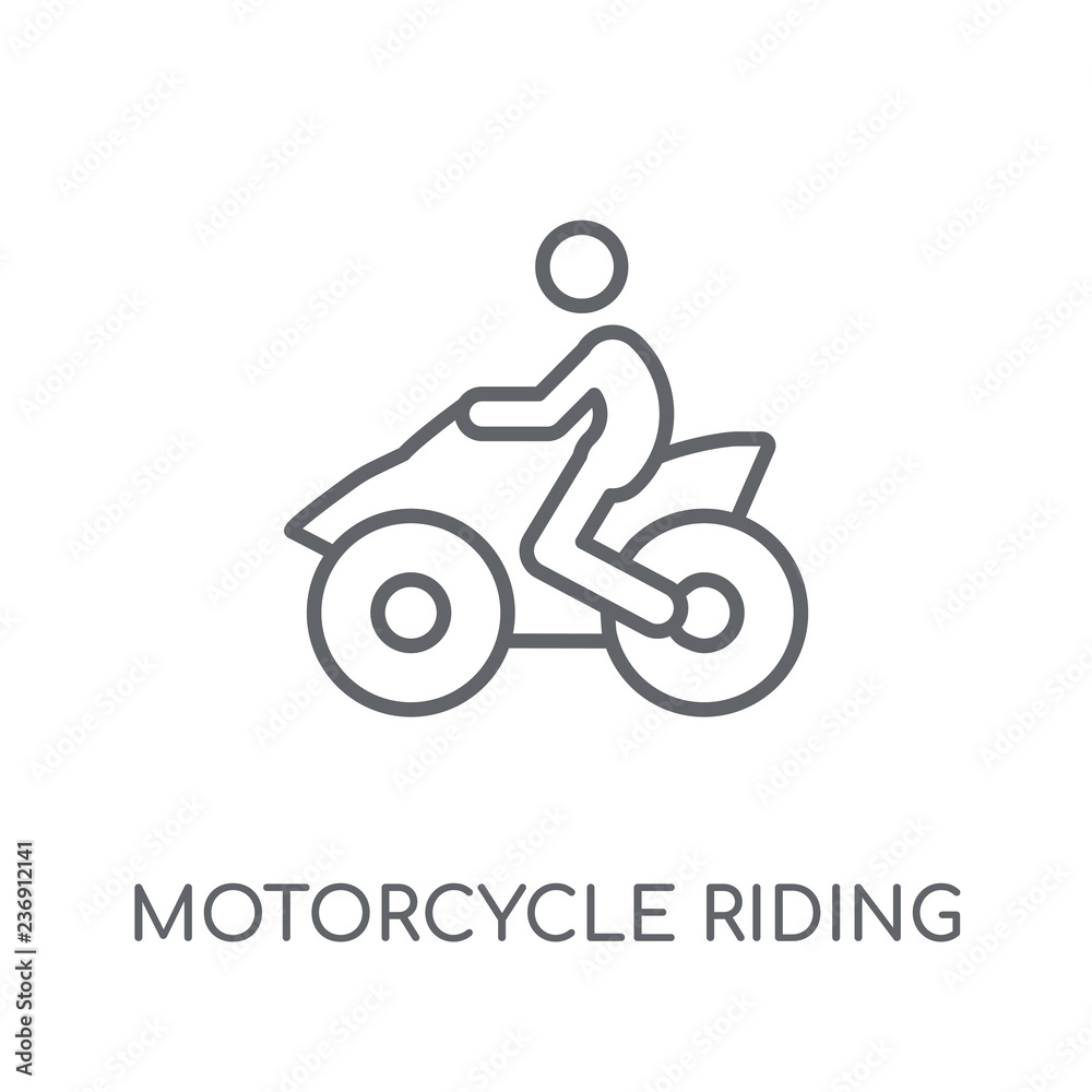 Motorcycle riding linear icon. Modern outline Motorcycle riding logo ...