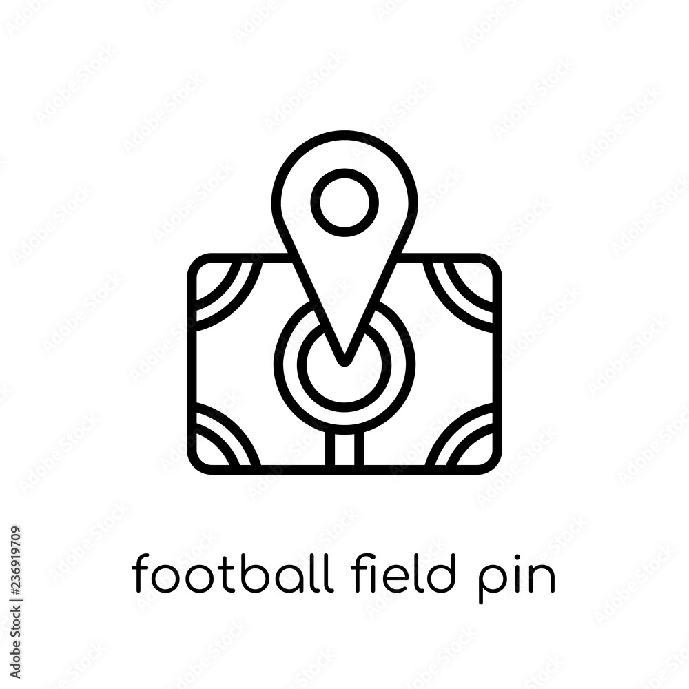 Football Field Pin icon. Trendy modern flat linear vector Football ...