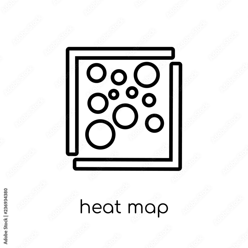 Heat Map icon. Trendy modern flat linear vector Heat Map icon on white ...