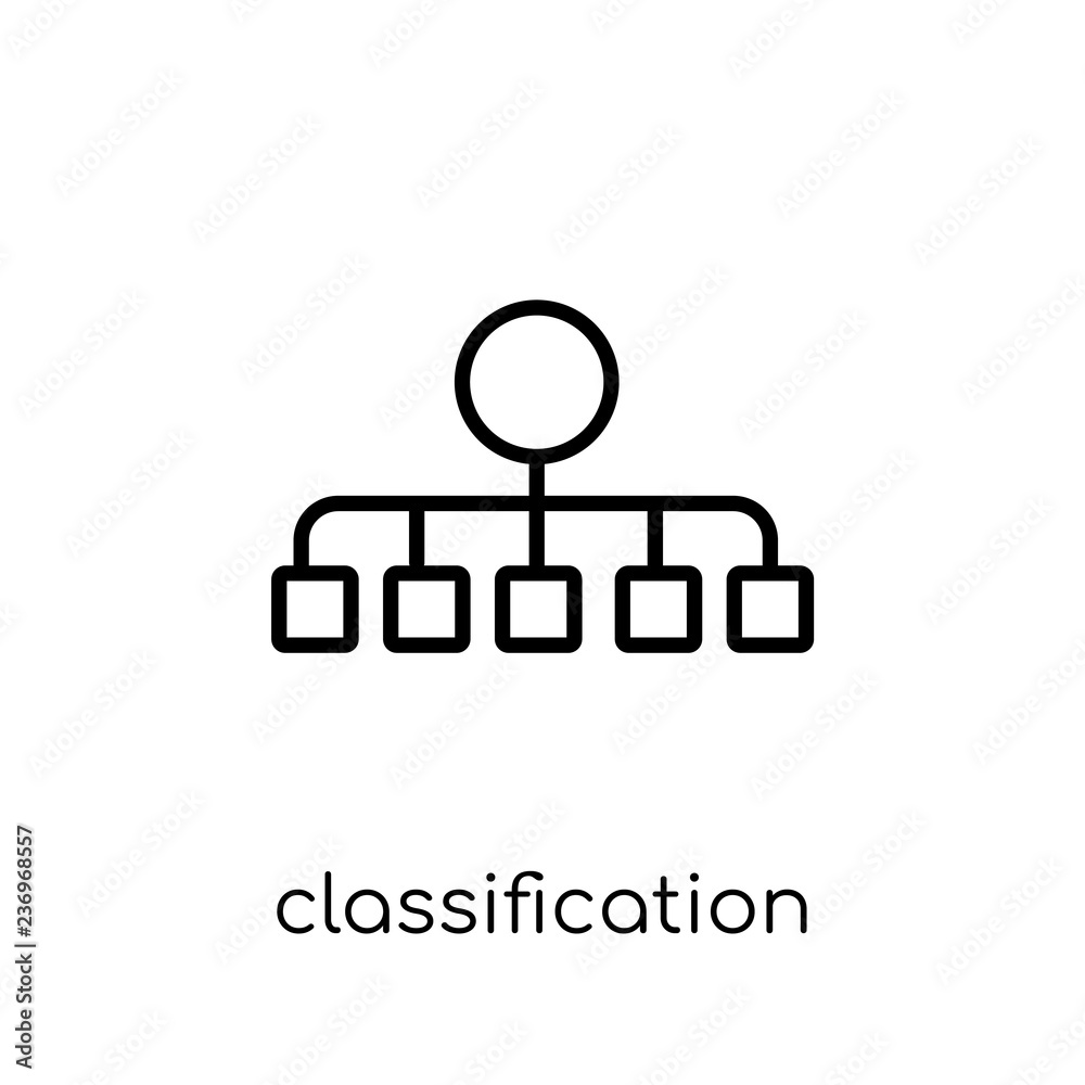 Classification Icon Trendy Modern Flat Linear Vector Classification Icon On White Background