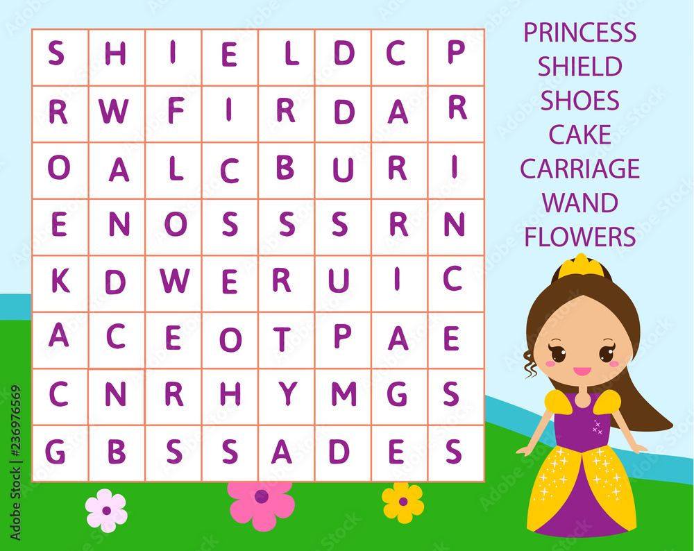 Educational game for children. Word search puzzle kids activity ...