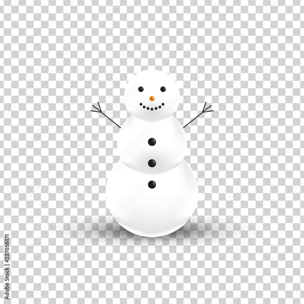 Vector realistic isolated Snowman for decoration and covering on the ...