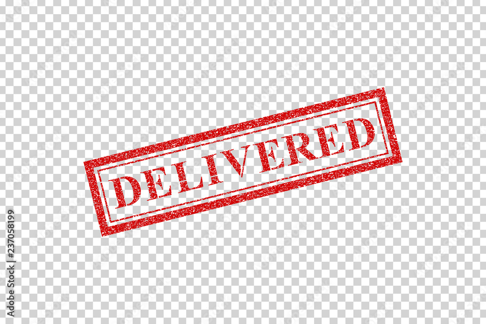 Vector realistic isolated rubber stamp of Delivered logo for template ...