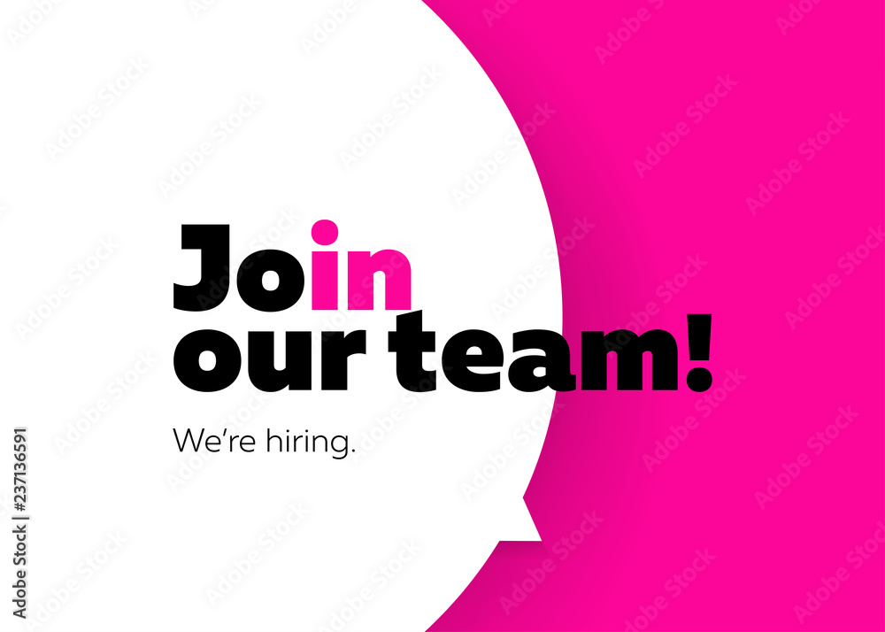 Join Our Team, We are Hiring Vector Background. Trendy Bold Black ...