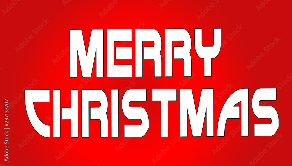 Merry Christmas red vector Calligraphic Lettering text for design ...