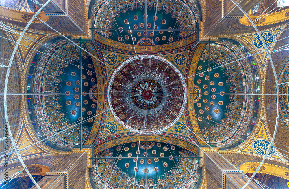 Ceiling of the great Mosque of Muhammad Ali Pasha (Alabaster Mosque ...