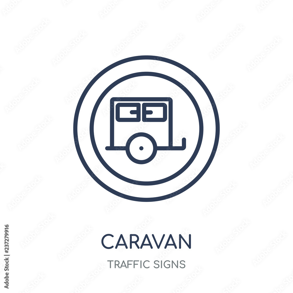 Caravan sign icon. Caravan sign linear symbol design from Traffic signs ...