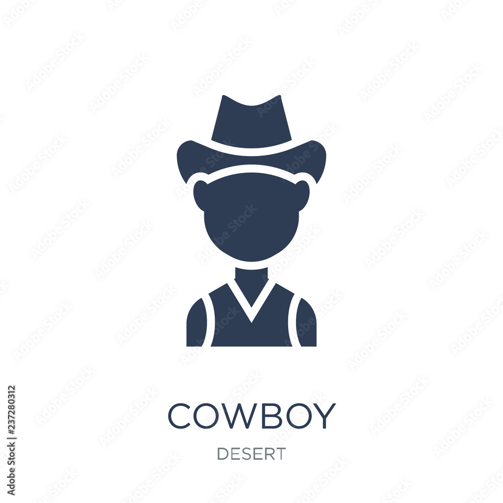 Cowboy icon. Trendy flat vector Cowboy icon on white background from ...