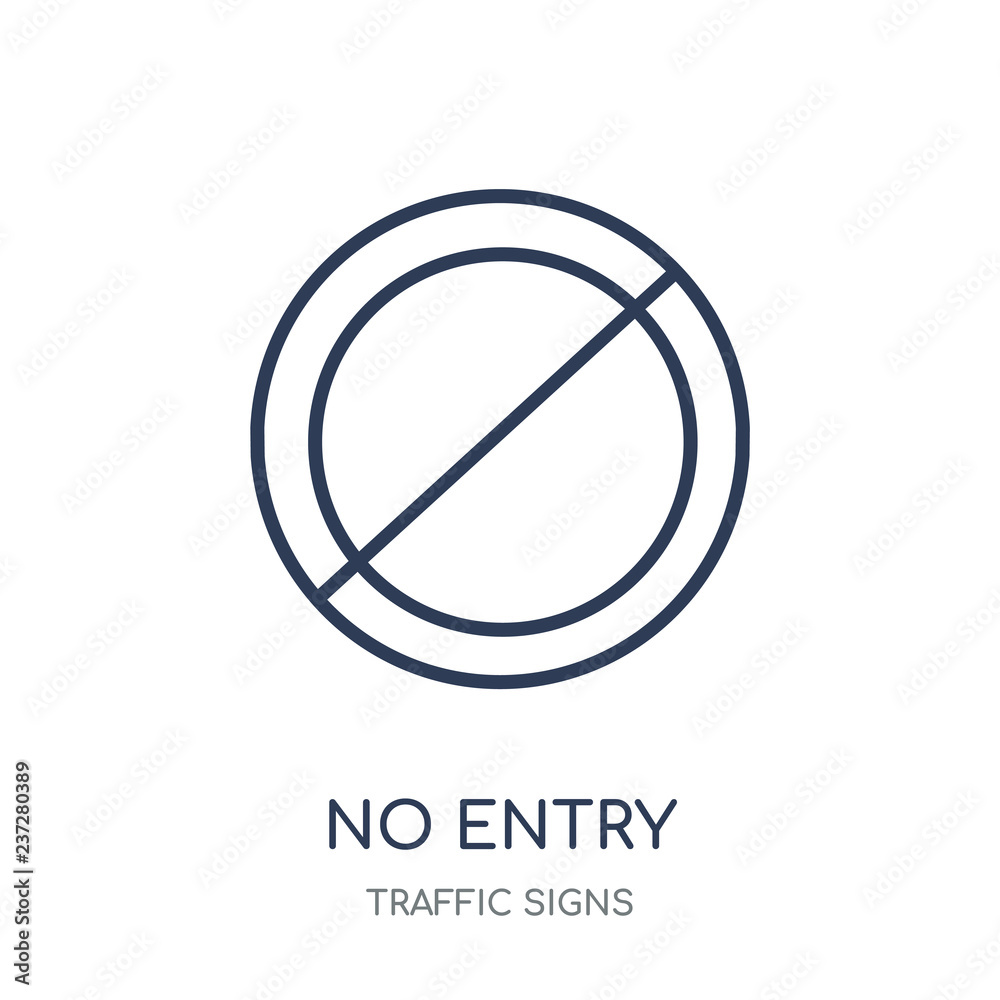 No entry sign icon. No entry sign linear symbol design from Traffic ...
