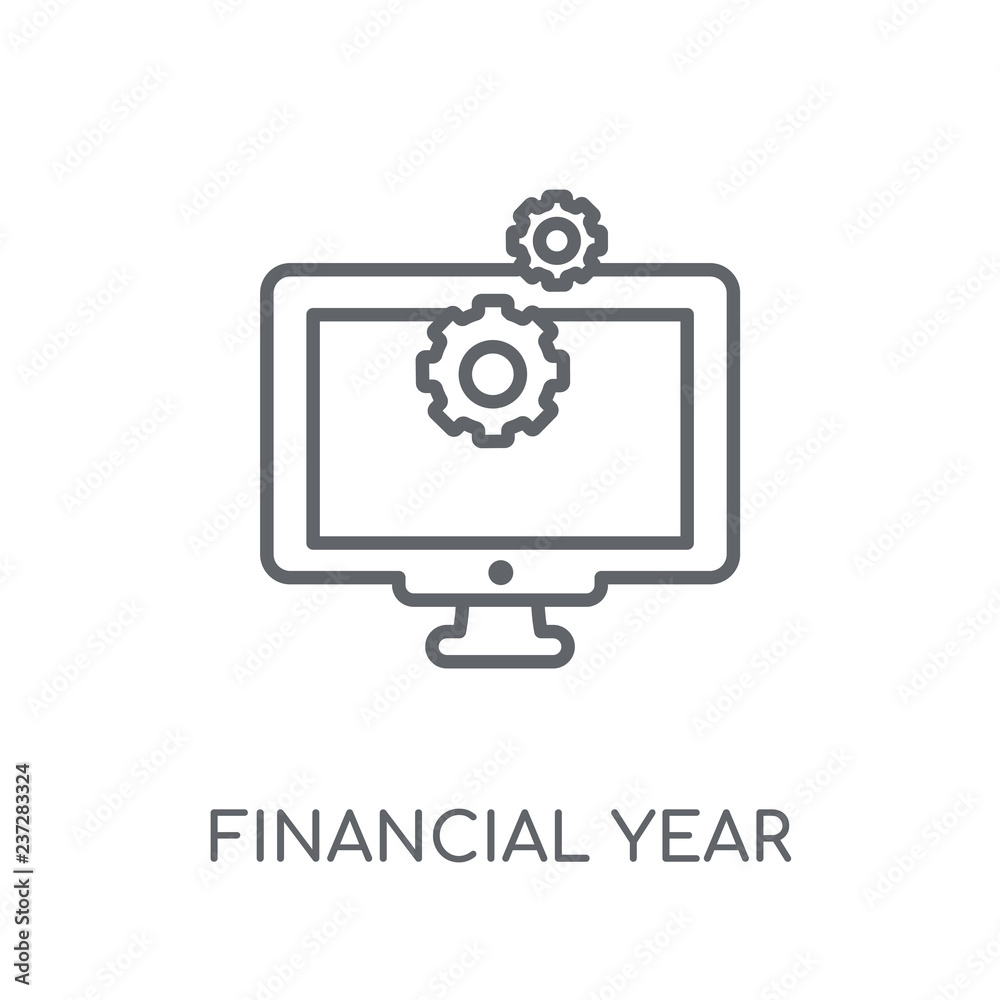 Financial year linear icon. Modern outline Financial year logo concept ...