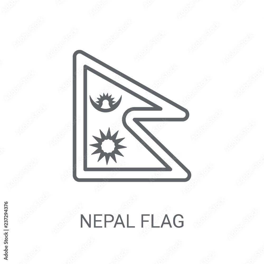 Nepal flag icon. Trendy Nepal flag logo concept on white background ...