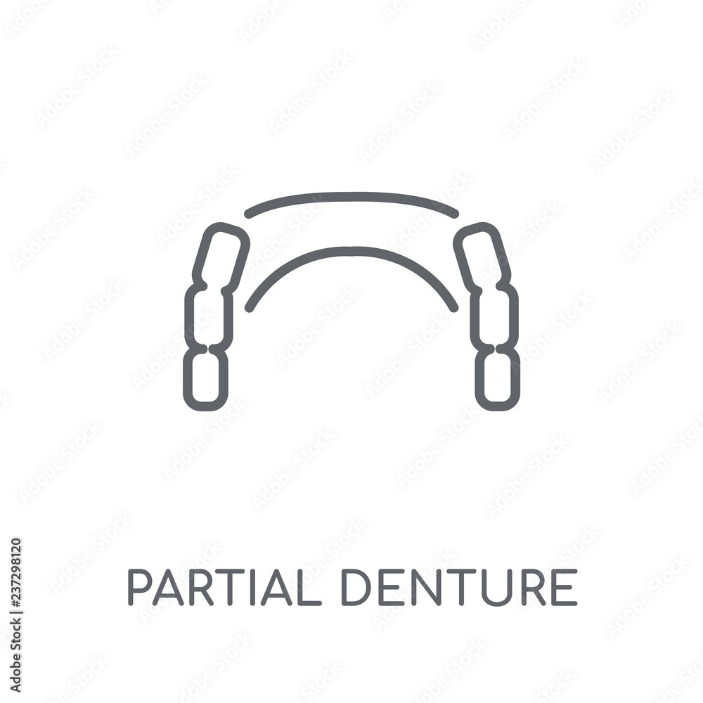 Partial Denture linear icon. Modern outline Partial Denture logo ...