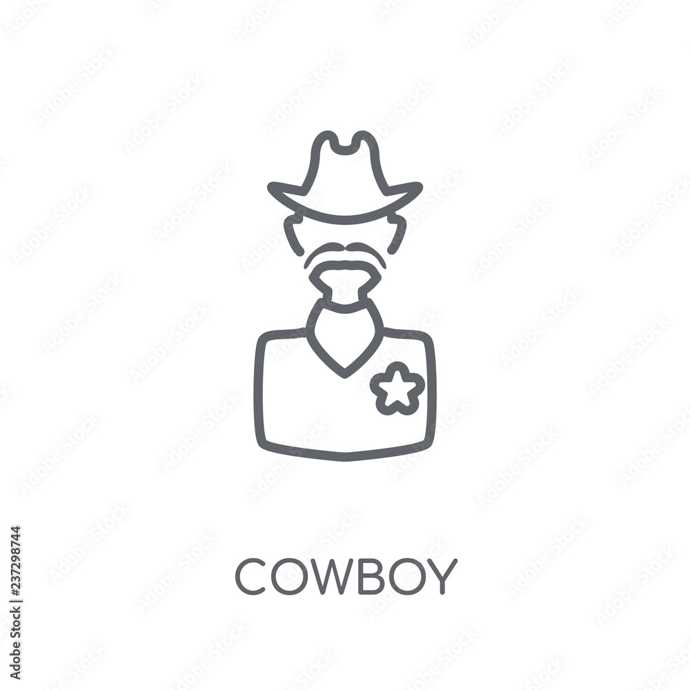 Cowboy linear icon. Modern outline Cowboy logo concept on white ...