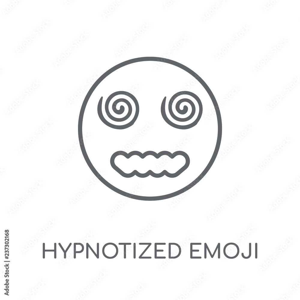 Hypnotized emoji linear icon. Modern outline Hypnotized emoji logo ...
