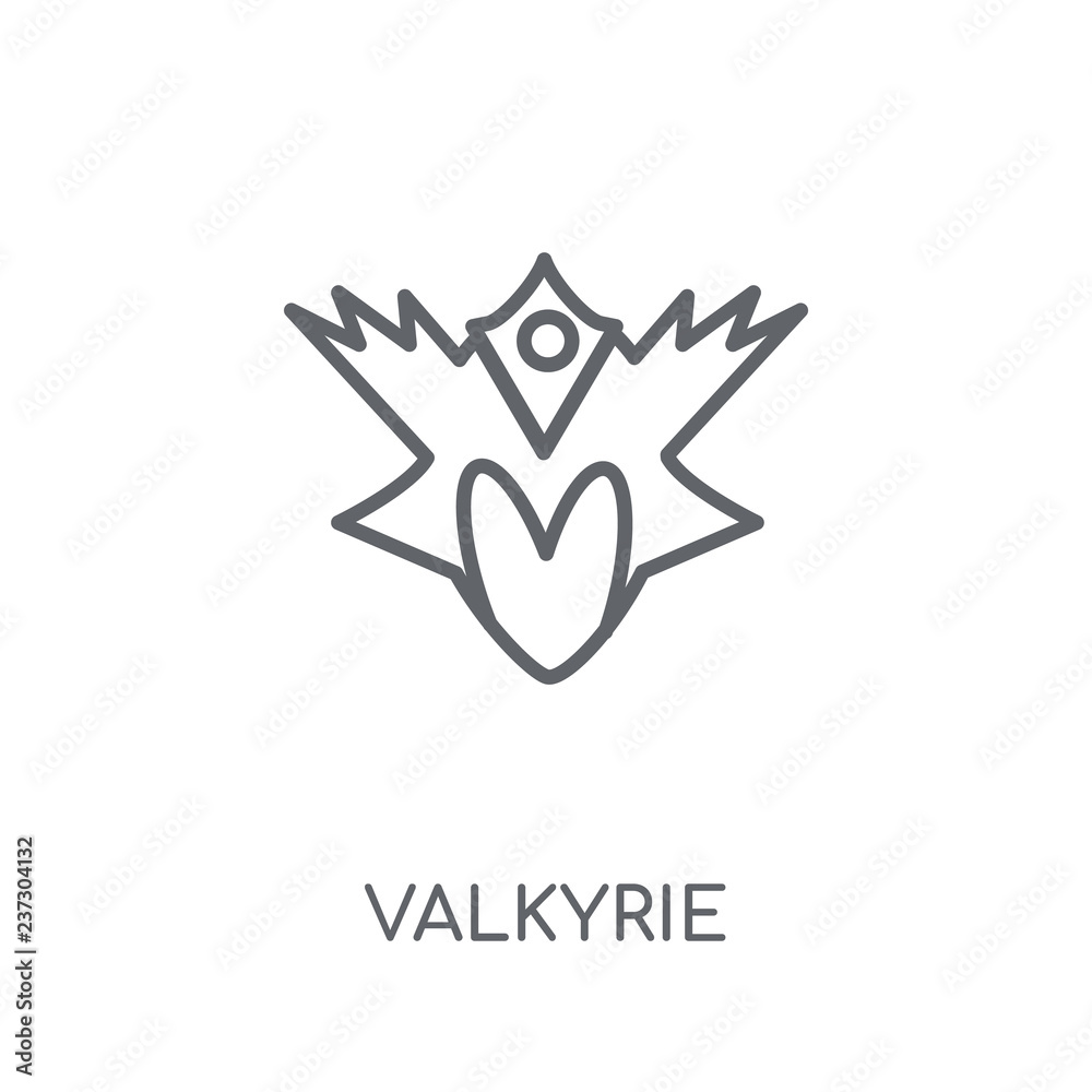 Valkyrie linear icon. Modern outline Valkyrie logo concept on white ...