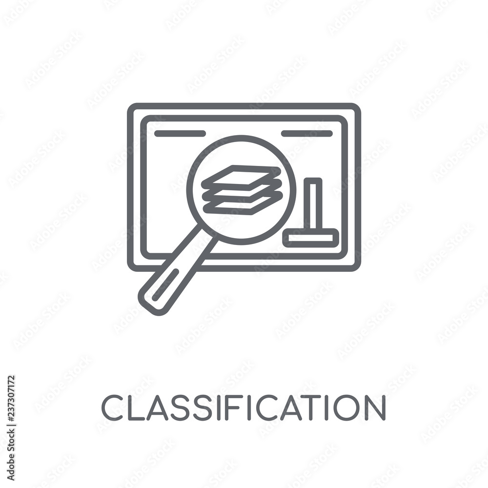 Classification Linear Icon Modern Outline Classification Logo Concept On White Background From