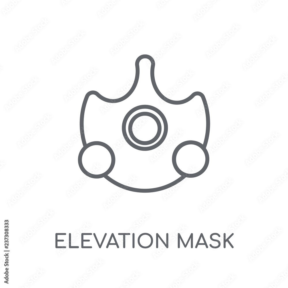 Elevation mask linear icon. Modern outline Elevation mask logo concept ...