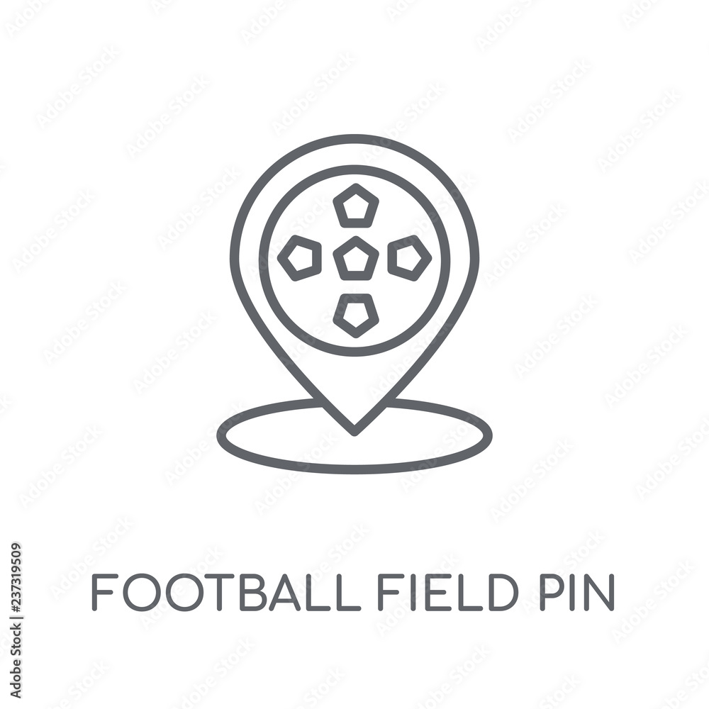 Football Field Pin linear icon. Modern outline Football Field Pin logo ...