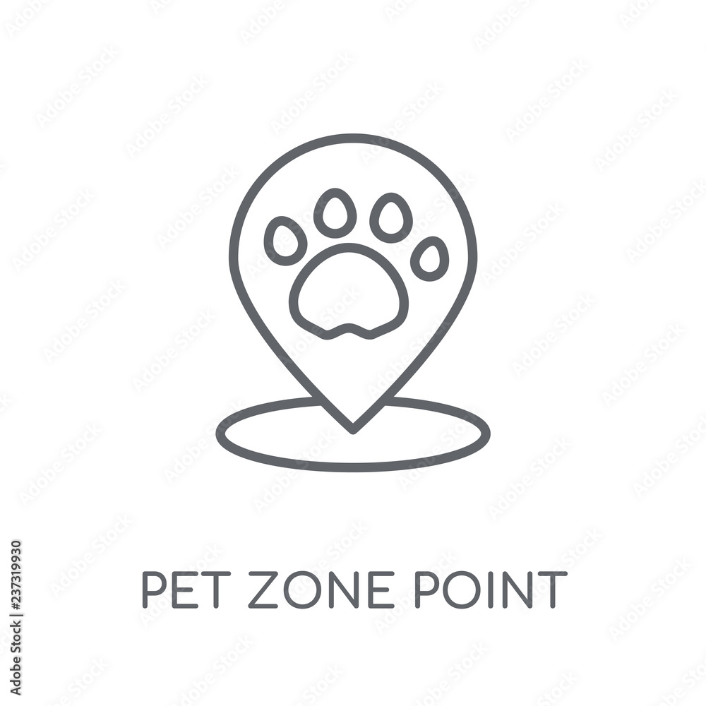Pet Zone Point linear icon. Modern outline Pet Zone Point logo concept ...