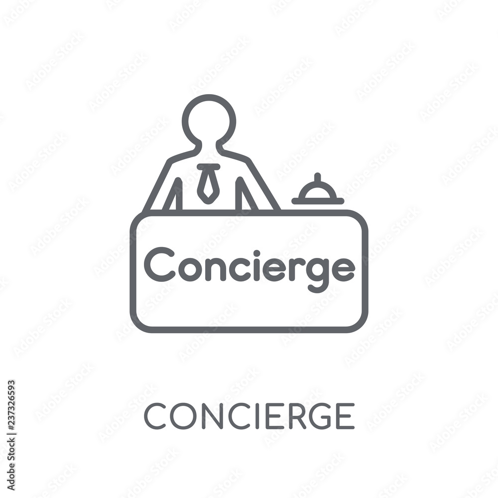 Concierge linear icon. Modern outline Concierge logo concept on white ...