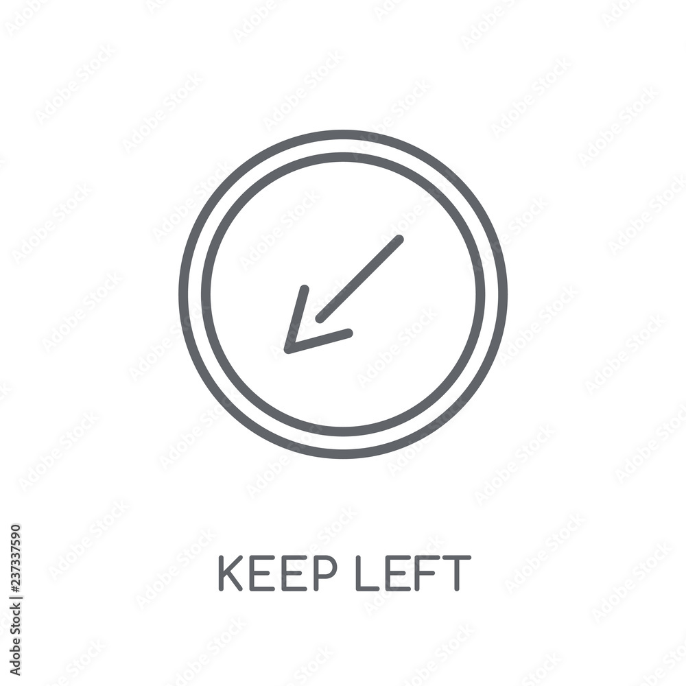 Keep left sign linear icon. Modern outline Keep left sign logo concept ...