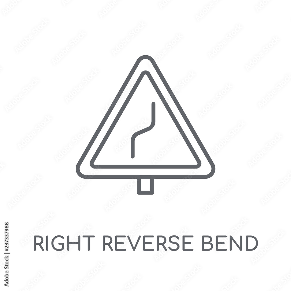 Right reverse bend sign linear icon. Modern outline Right reverse bend sign logo concept on ...