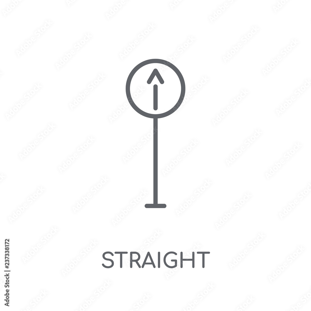 straight prohibitor no entry sign linear icon. Modern outline straight ...