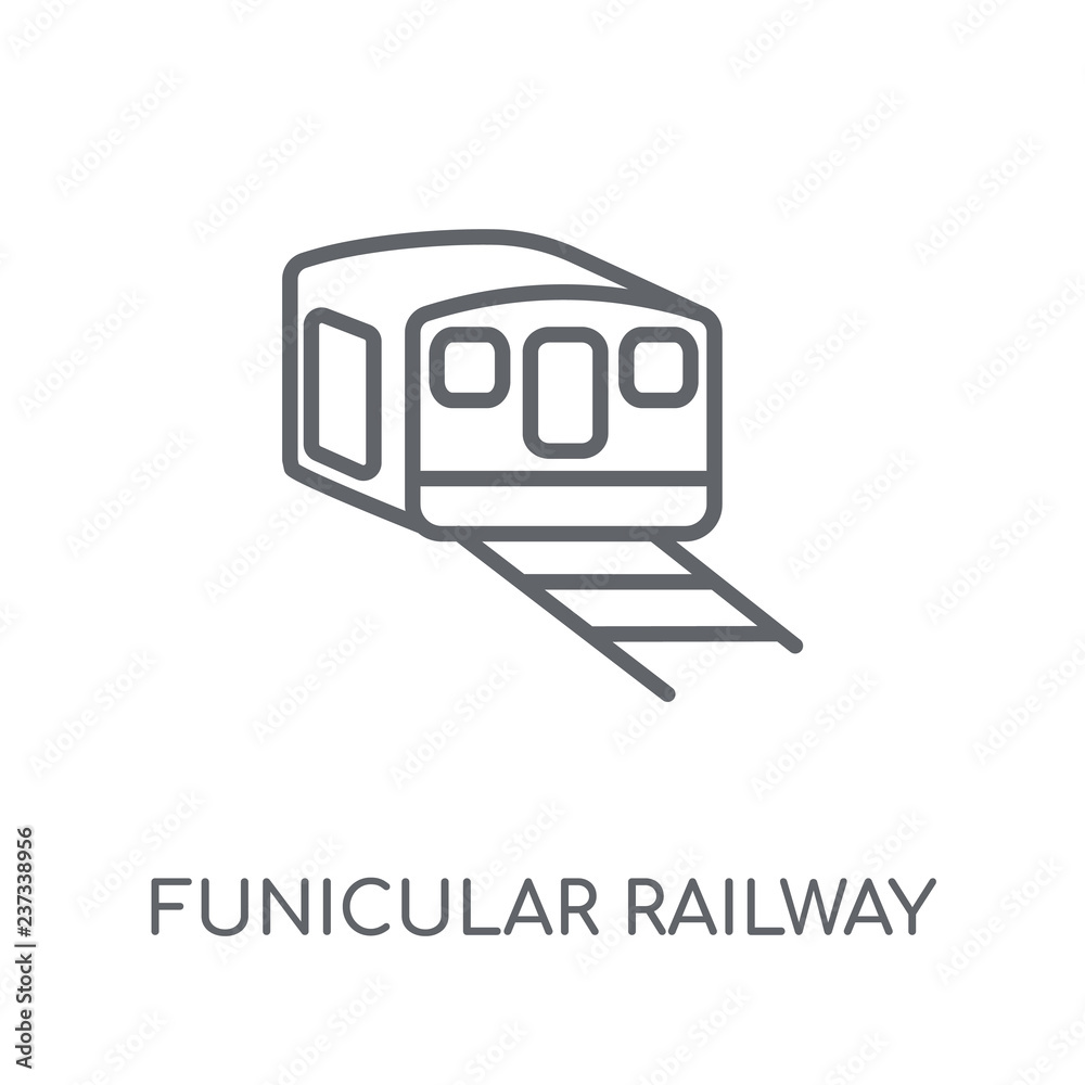 funicular railway linear icon. Modern outline funicular railway logo ...