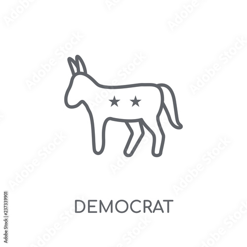 Democrat linear icon. Modern outline Democrat logo concept on white ...