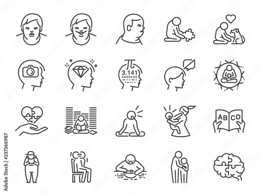 Autistic awareness icon set. Included the icons as autism, Savant ...