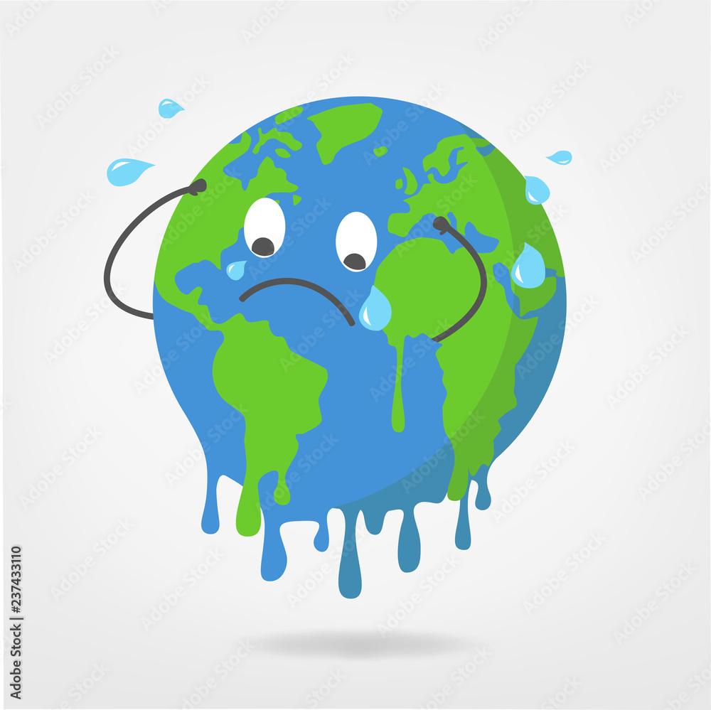 Vector de Stock world illustration - global warming / climate change ... Vector de Stock world illustration - global warming / climate change ...