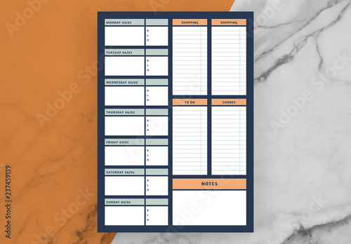 Weekly Planner Layout . Buy this stock template and explore similar ...