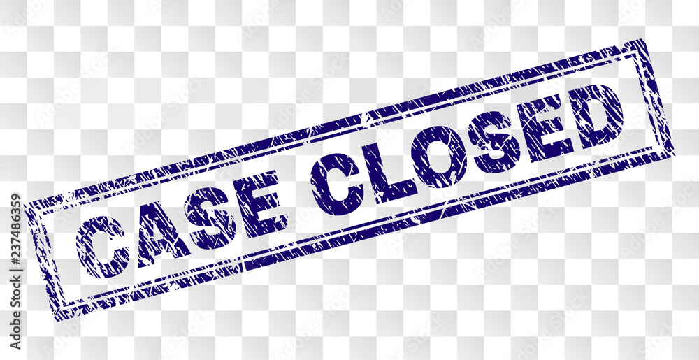 CASE CLOSED stamp seal print with rubber print style and double framed ...