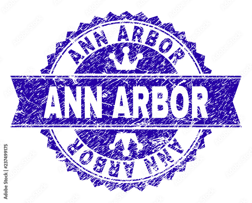 ANN ARBOR rosette seal watermark with distress style. Designed with ...