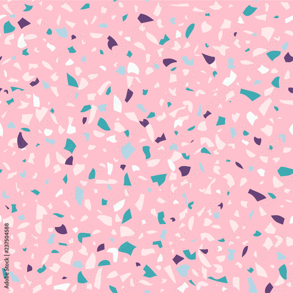 Vector seamless terrazzo pattern. Marble mosaic flooring with natural ...