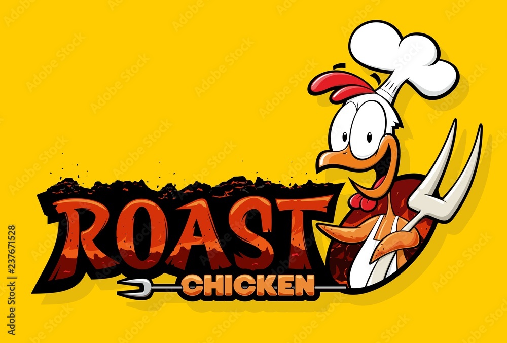 Roast chicken restaurant logo Stock Vector | Adobe Stock