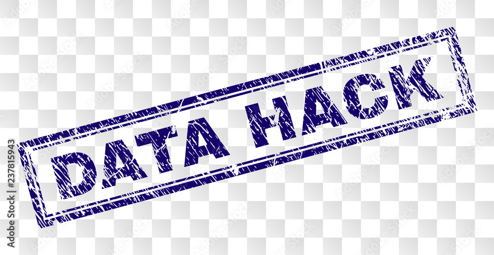 Vetor DATA HACK stamp seal print with rubber print style and double ...