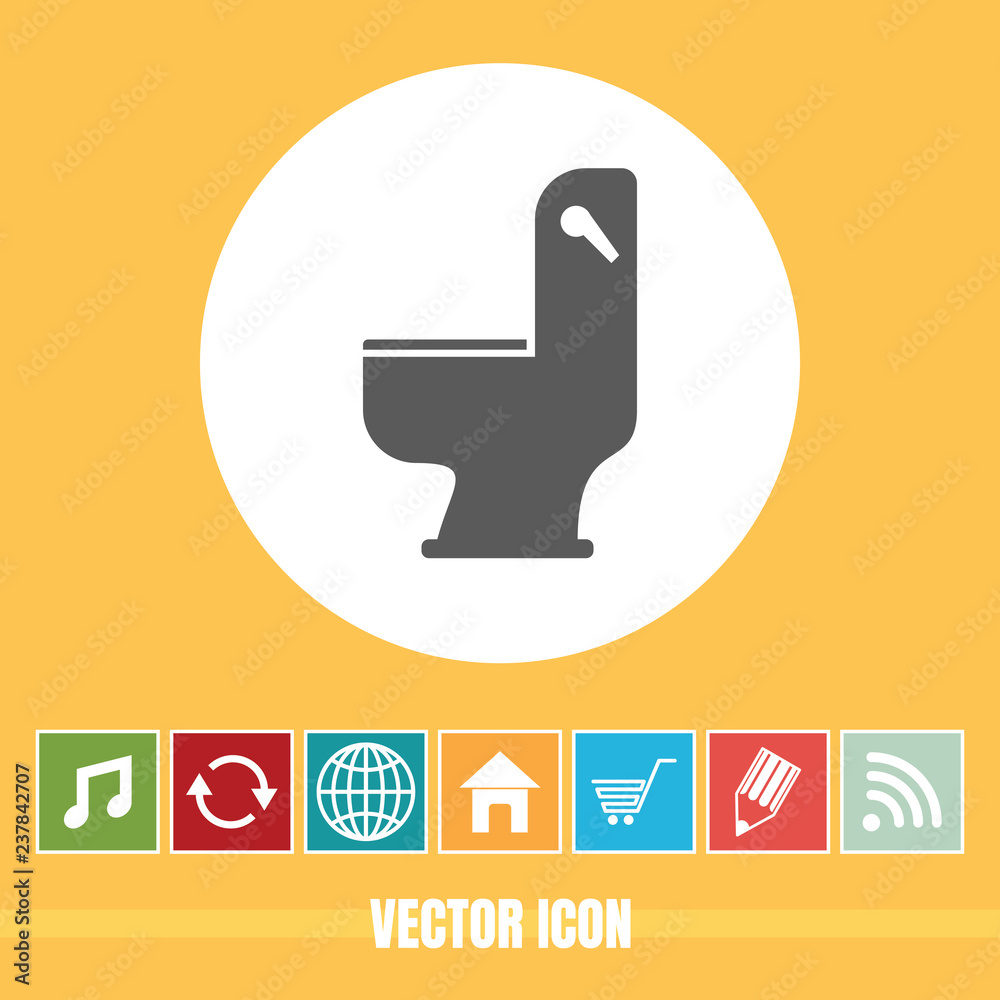 very Useful Vector Icon Of Commode Toilet with Bonus Icons Very Useful ...