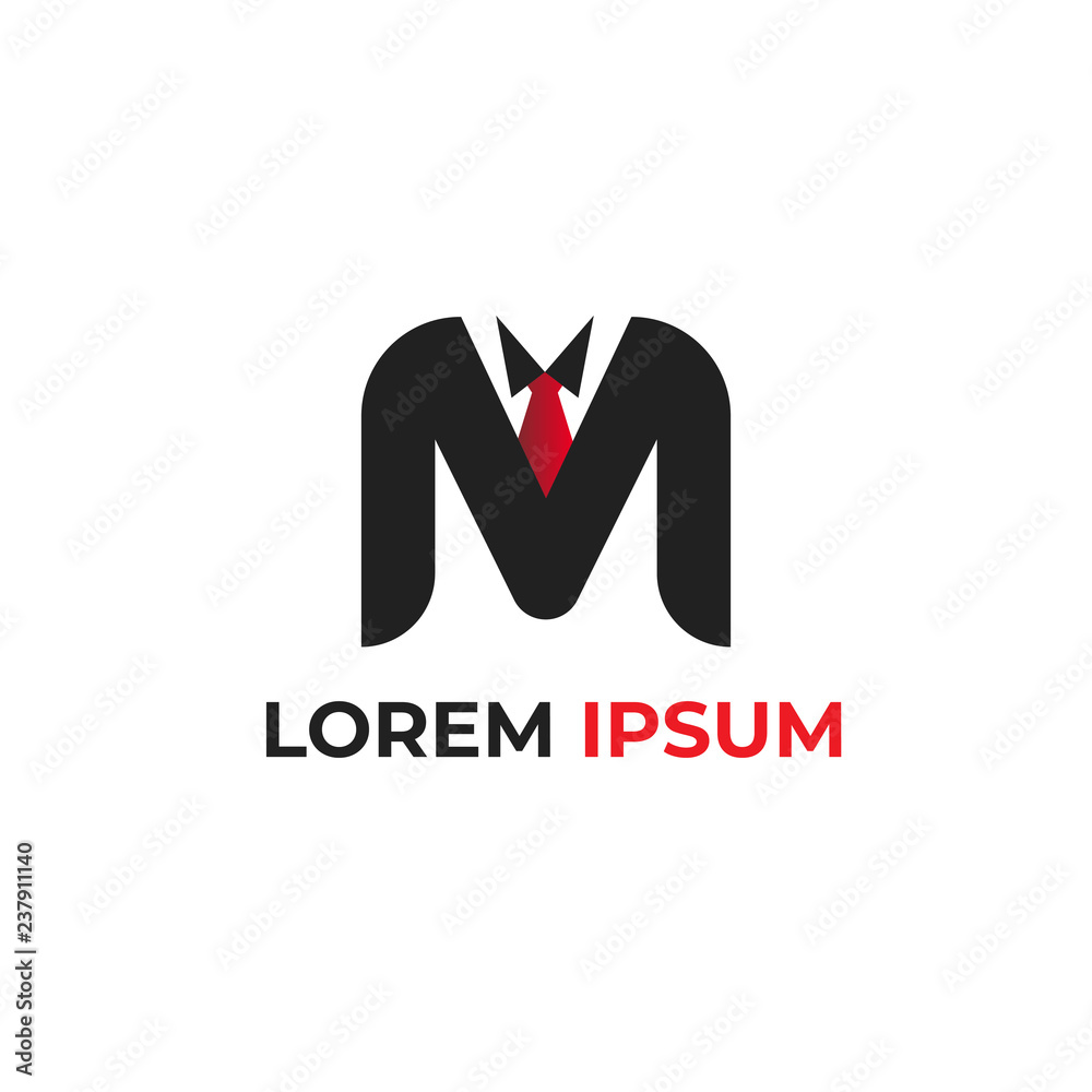 M Letter Suit Logo Design Template Stock Illustration | Adobe Stock