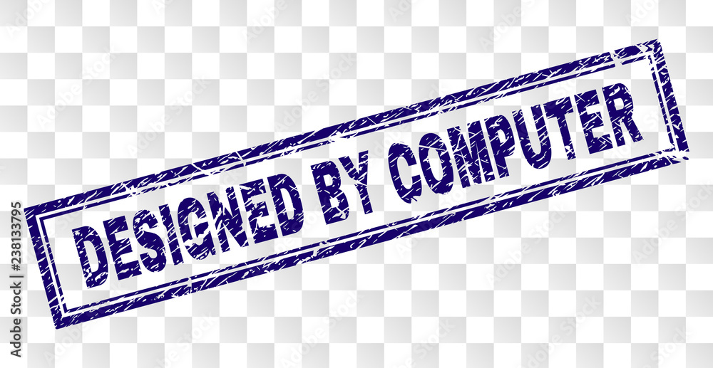 DESIGNED BY COMPUTER stamp seal imprint with rubber print style and ...