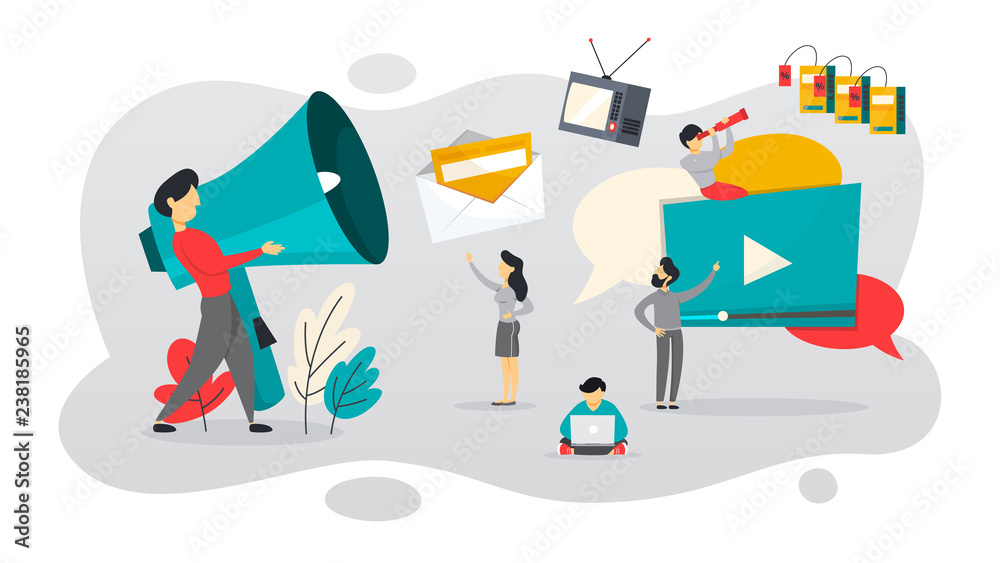 BTL or below the line communication with customer Stock Vector | Adobe ...
