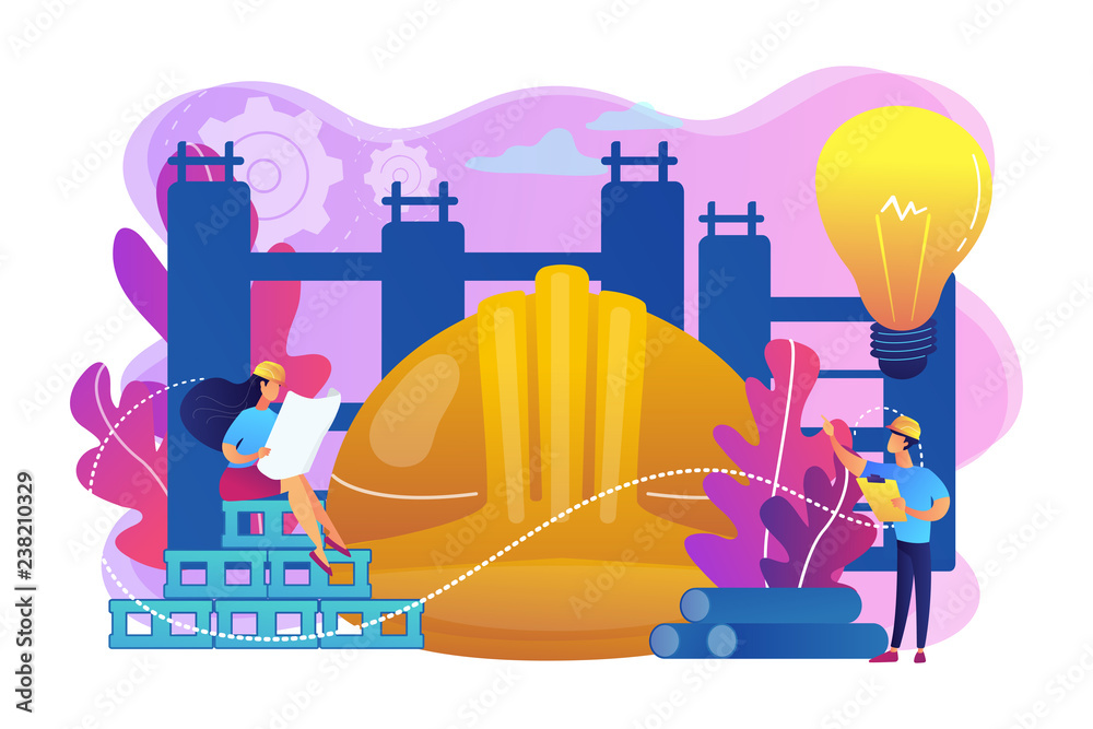 Building engineers using smart materials. Innovative construction ...