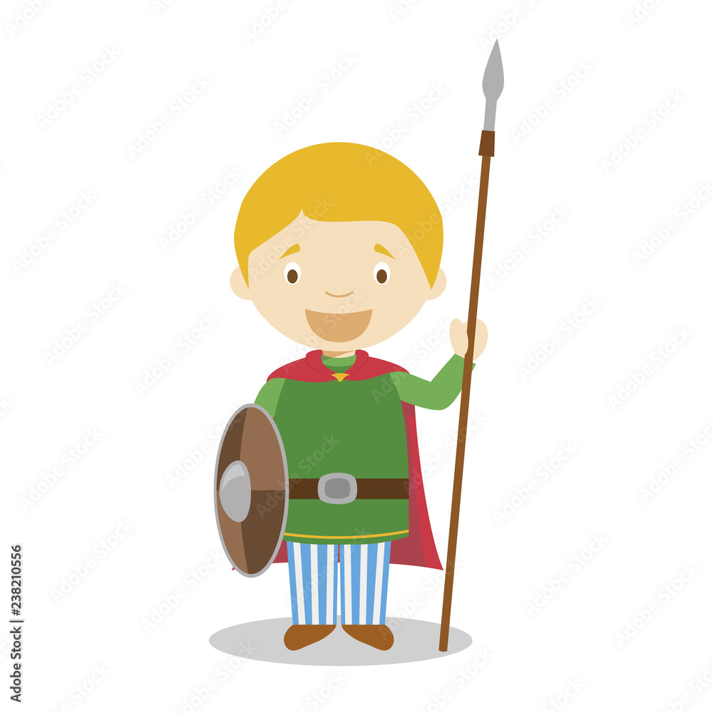 Gaul cartoon character. Vector Illustration. Kids History Collection ...