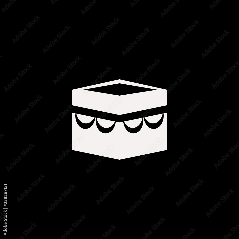 holy kaaba vector icon. flat holy kaaba design. holy kaaba illustration ...
