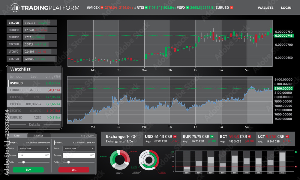 Trading Infographic Elements Stock Vector | Adobe Stock