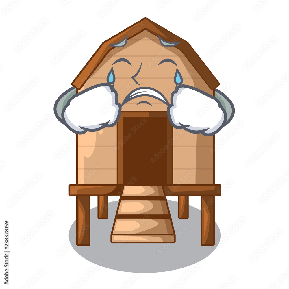 Crying chicken in a on charater coop Stock Vector | Adobe Stock