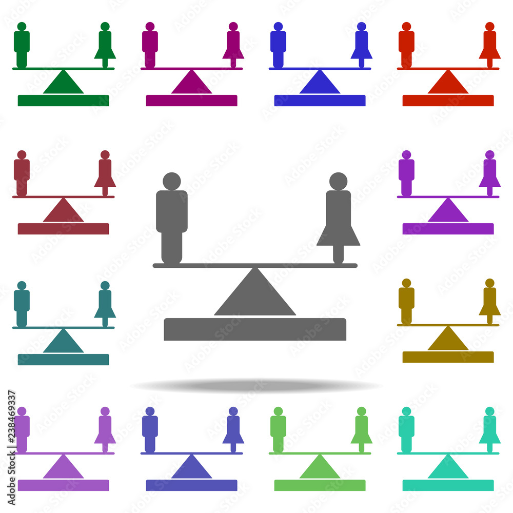 gender equality icon. Elements of Human Rights in multi color style ...