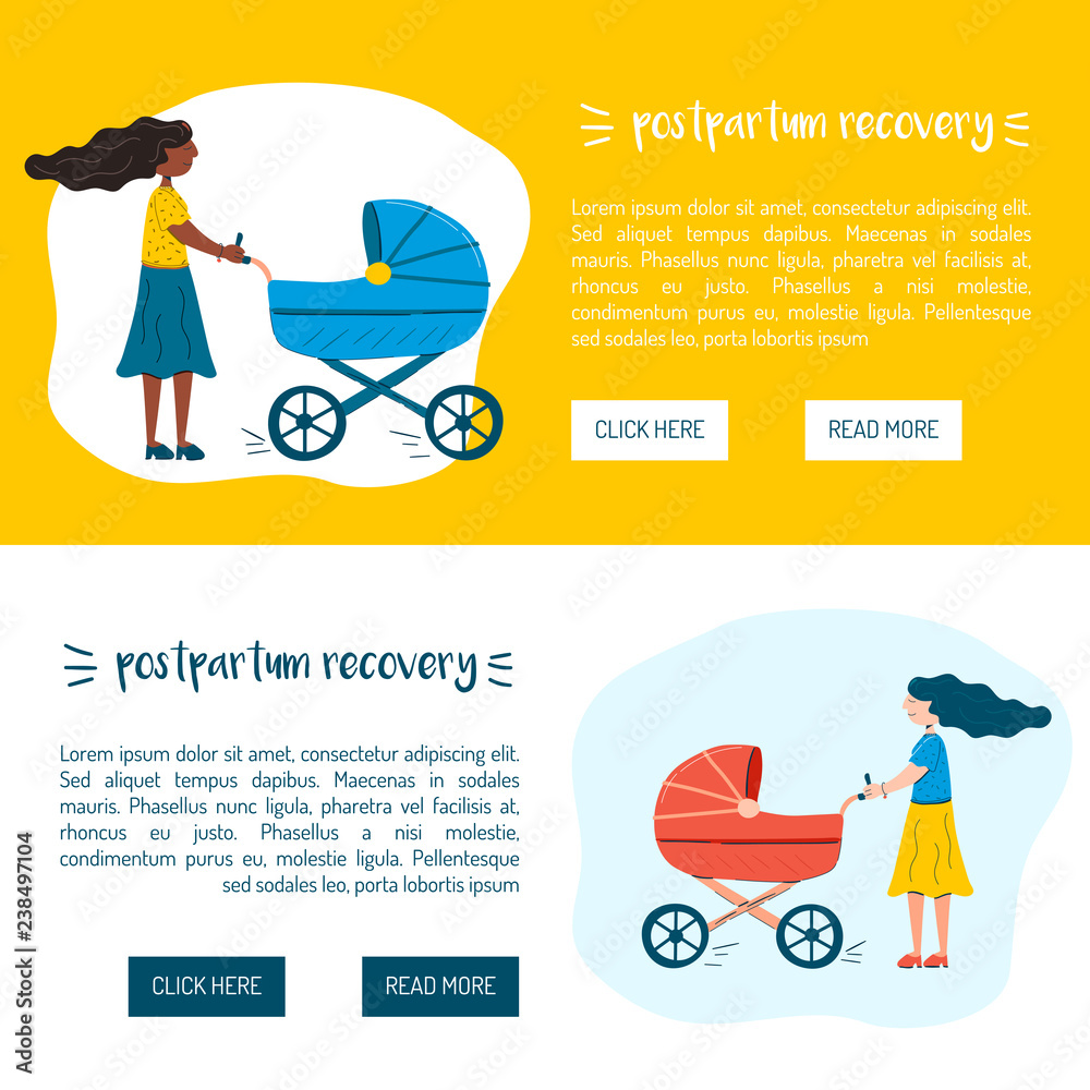 Vector illustration with cartoon postpartum infographic Stock ...