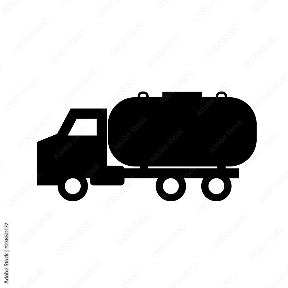 Septic tank truck silhouette icon. Clipart image isolated on white ...
