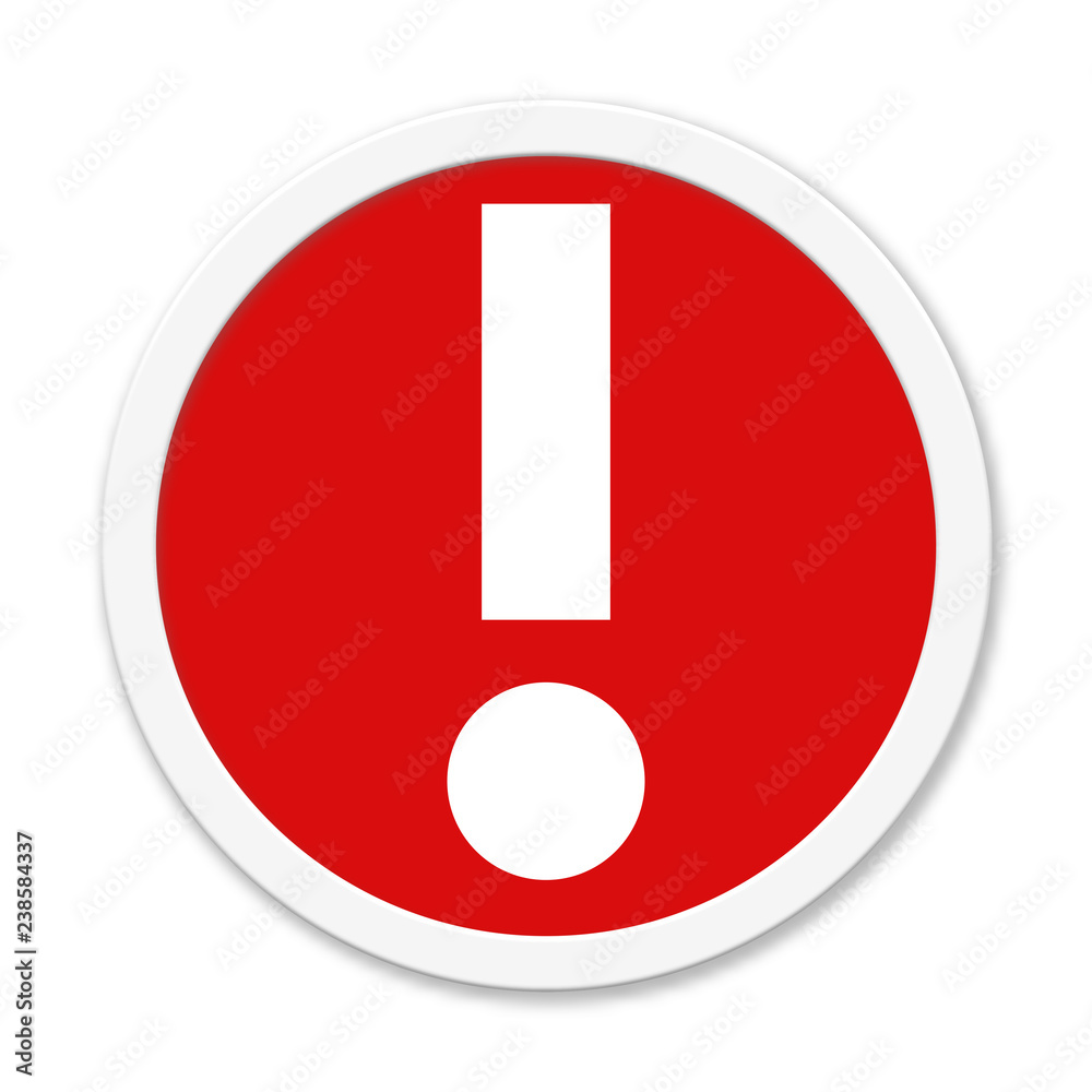 Runder Button zeigt Ausrufezeichen Symbol Stock Illustration | Adobe Stock